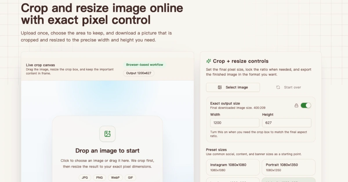 Recortar y Redimensionar Imagen Online - Herramienta Gratis
